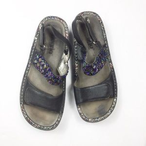 Algeria | Shoes | Algeria Black Leather Beaded Wedge Sandals | Poshmark